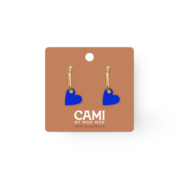 Cami Heart Cobalt Earring - Moe Moe Design