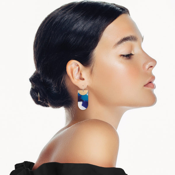 Maggi McDonald Enid Layered Tab Drop Earrings - Moe Moe Design