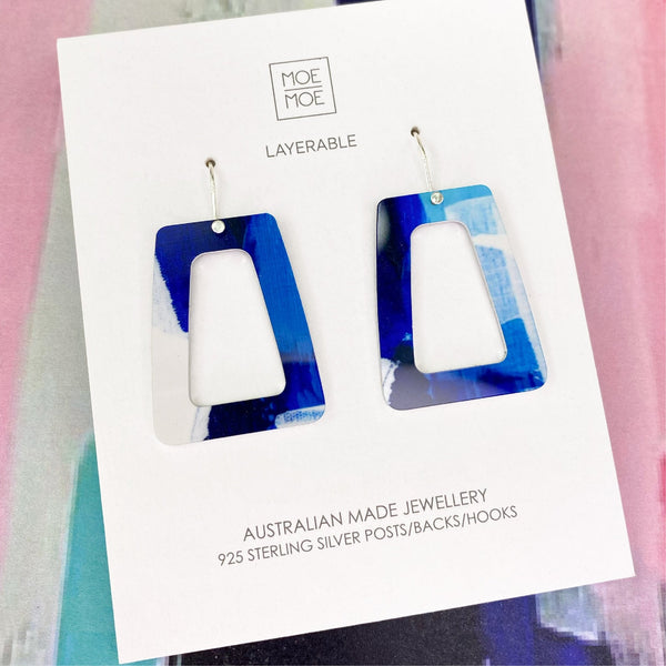 Maggi McDonald Enid Outline Trestle Drop Earrings - Moe Moe Design