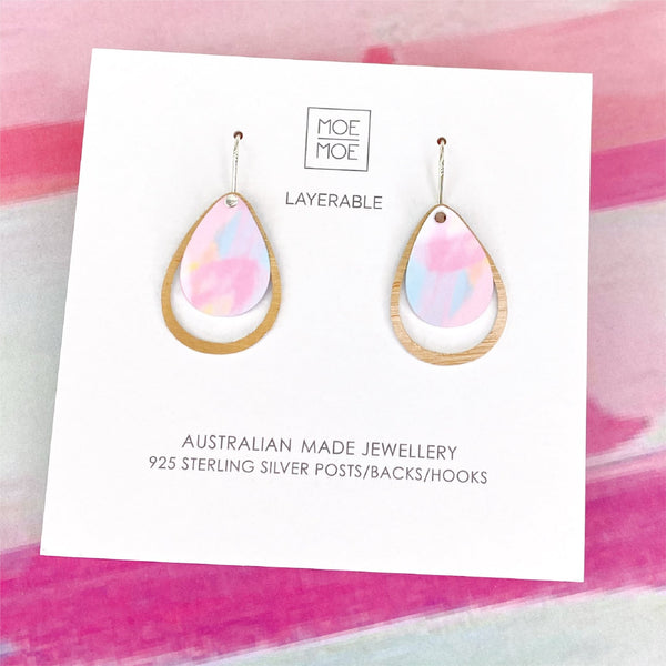 Maggi McDonald Maggi Layered Iconic Outline Drop Earrings - Moe Moe Design